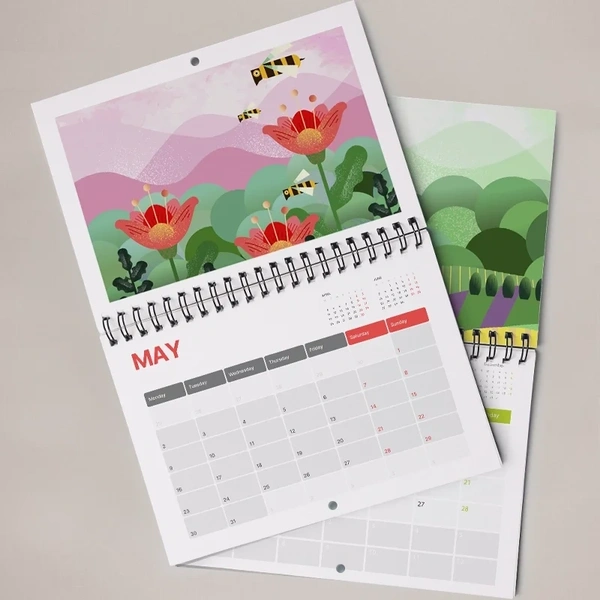 Wiro Bound Drilled Calendars | Northwich Print and Design